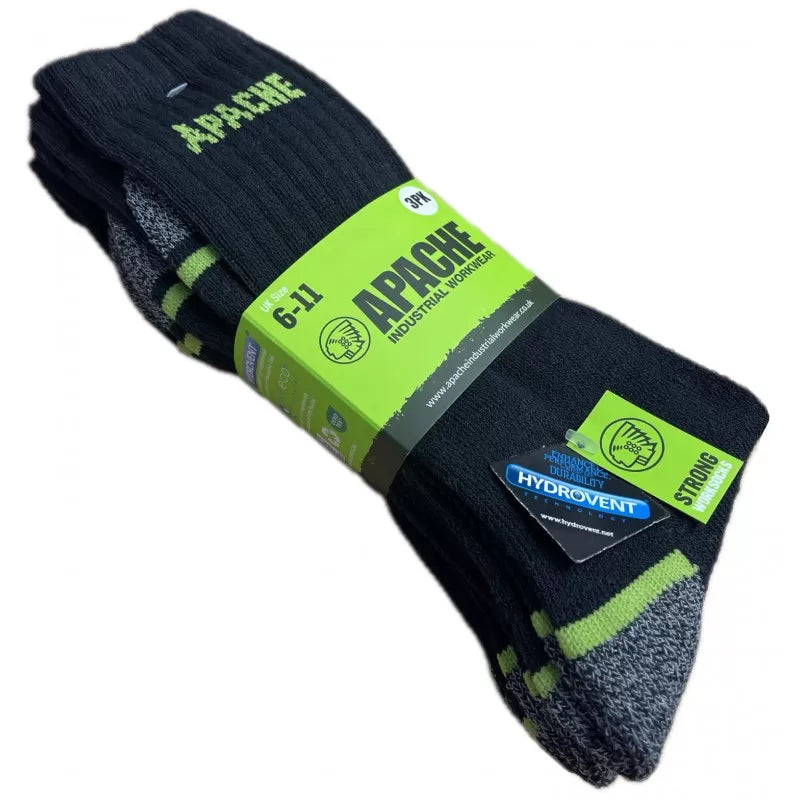 Apache BURLINGTON 3PK "Hydrovent" Work Socks (3 Pair) – Euro Workwear